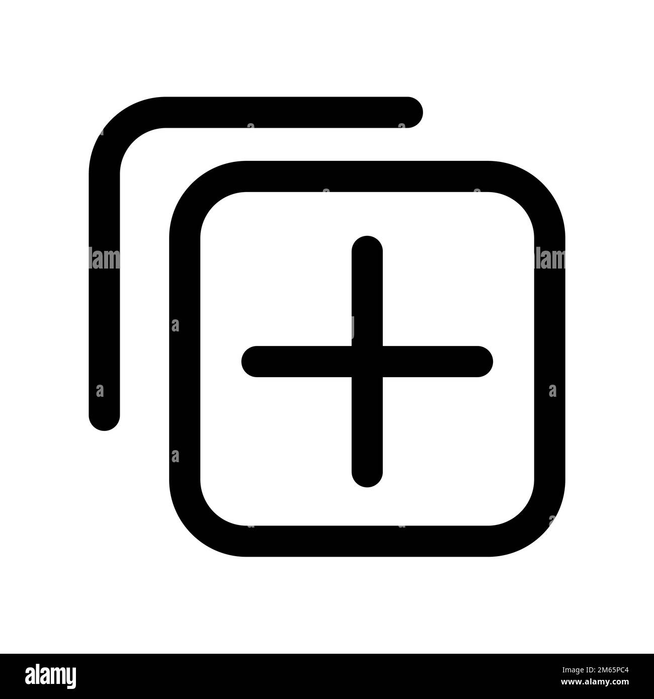 Duplicate Icon Line Isolated On White Background Black Flat Thin Icon