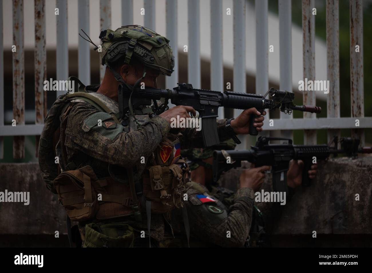 Two Philippine Army Soldiers Company B, 92nd Infantry Battalion, 1st ...