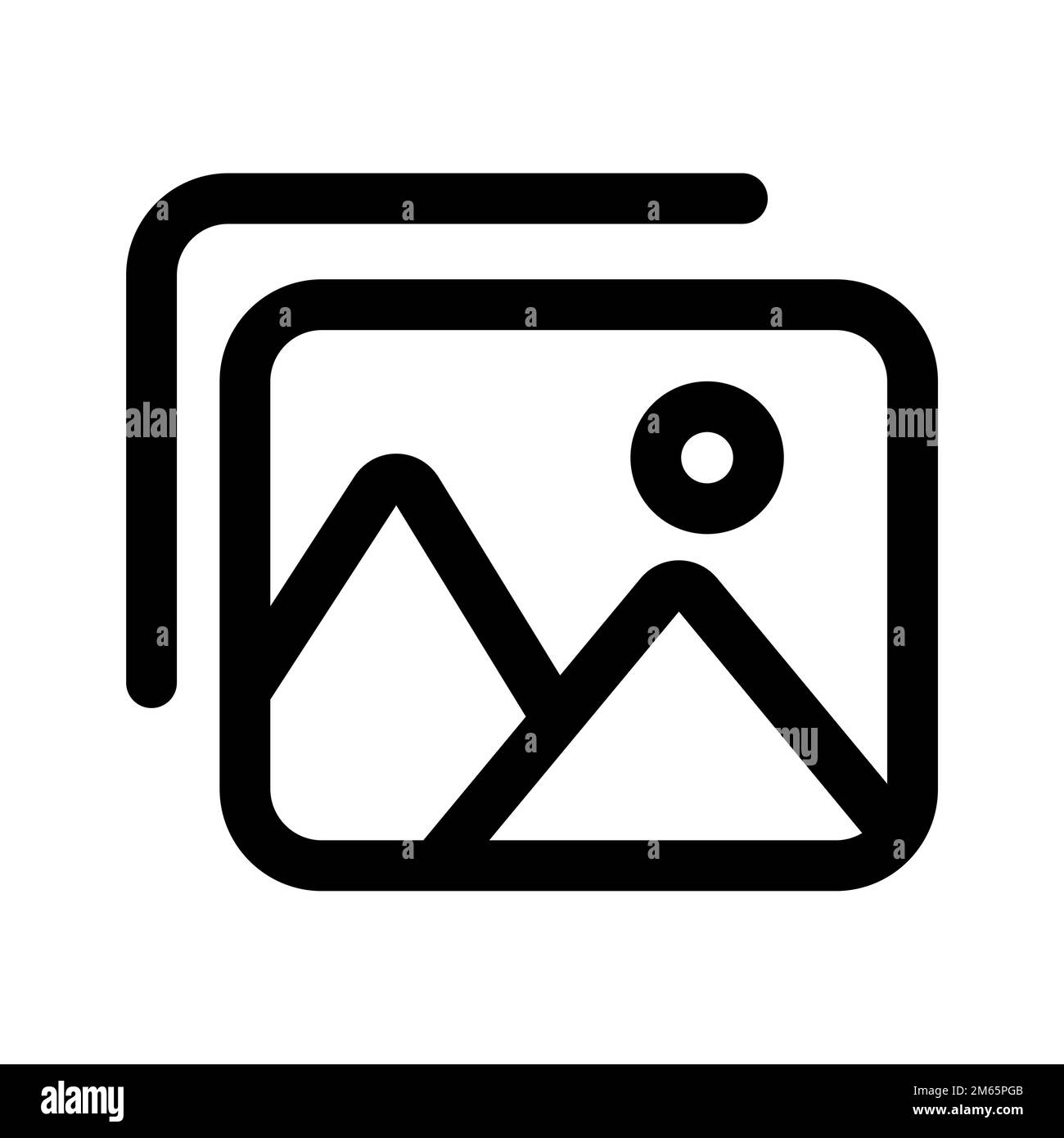 Images icon line isolated on white background. Black flat thin icon on ...