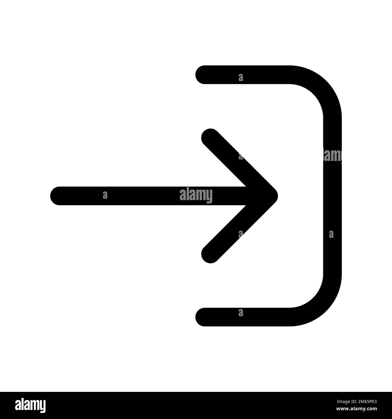 Log in icon line isolated on white background. Black flat thin icon on ...