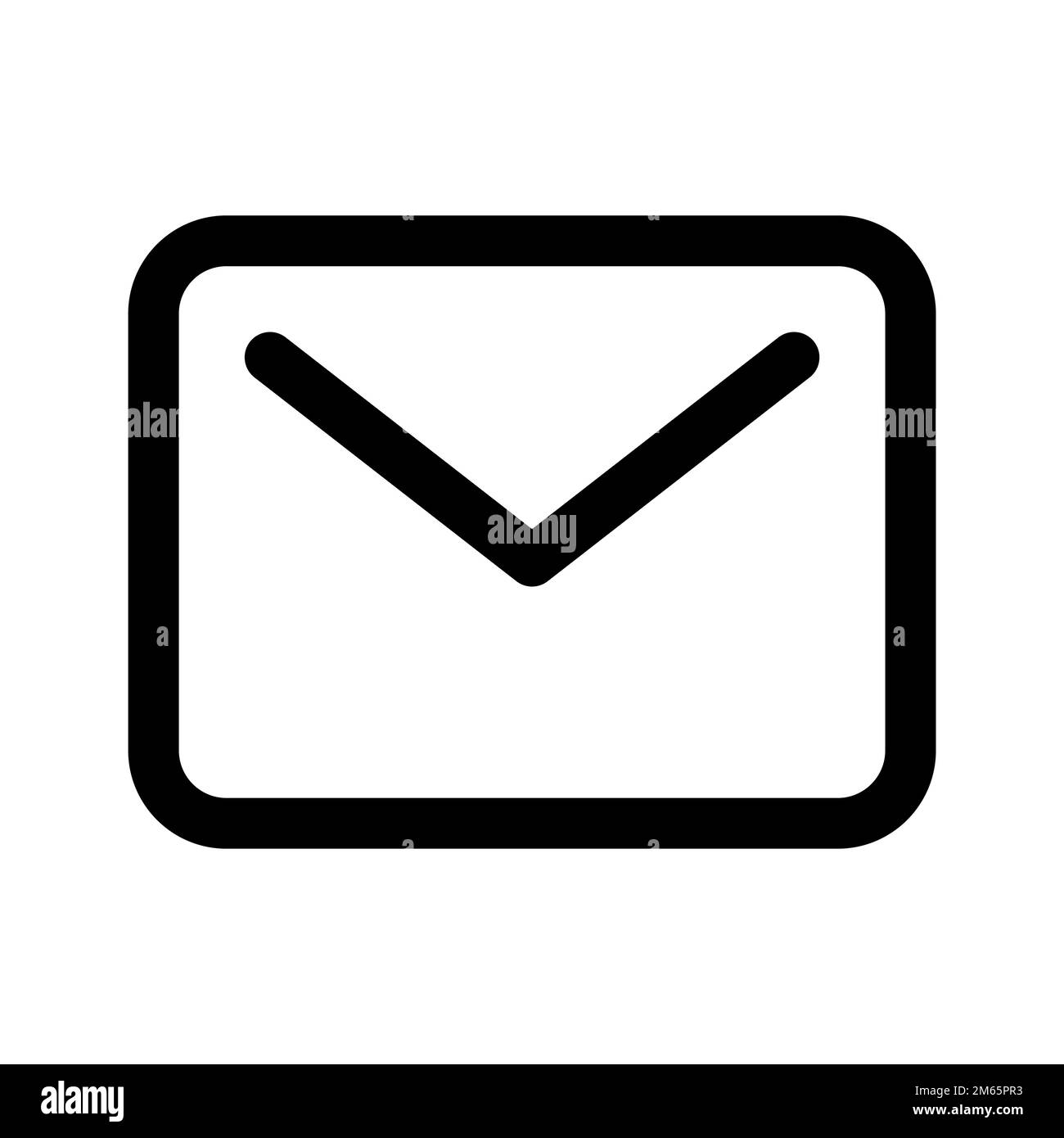 Mail icon line isolated on white background. Black flat thin icon on ...