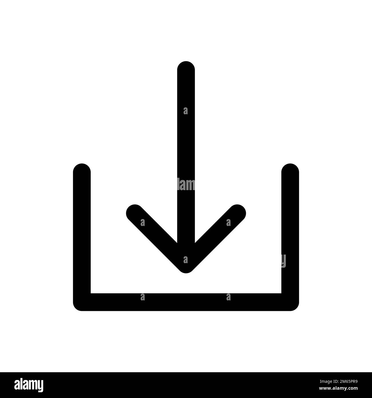 Download icon line isolated on white background. Black flat thin icon ...