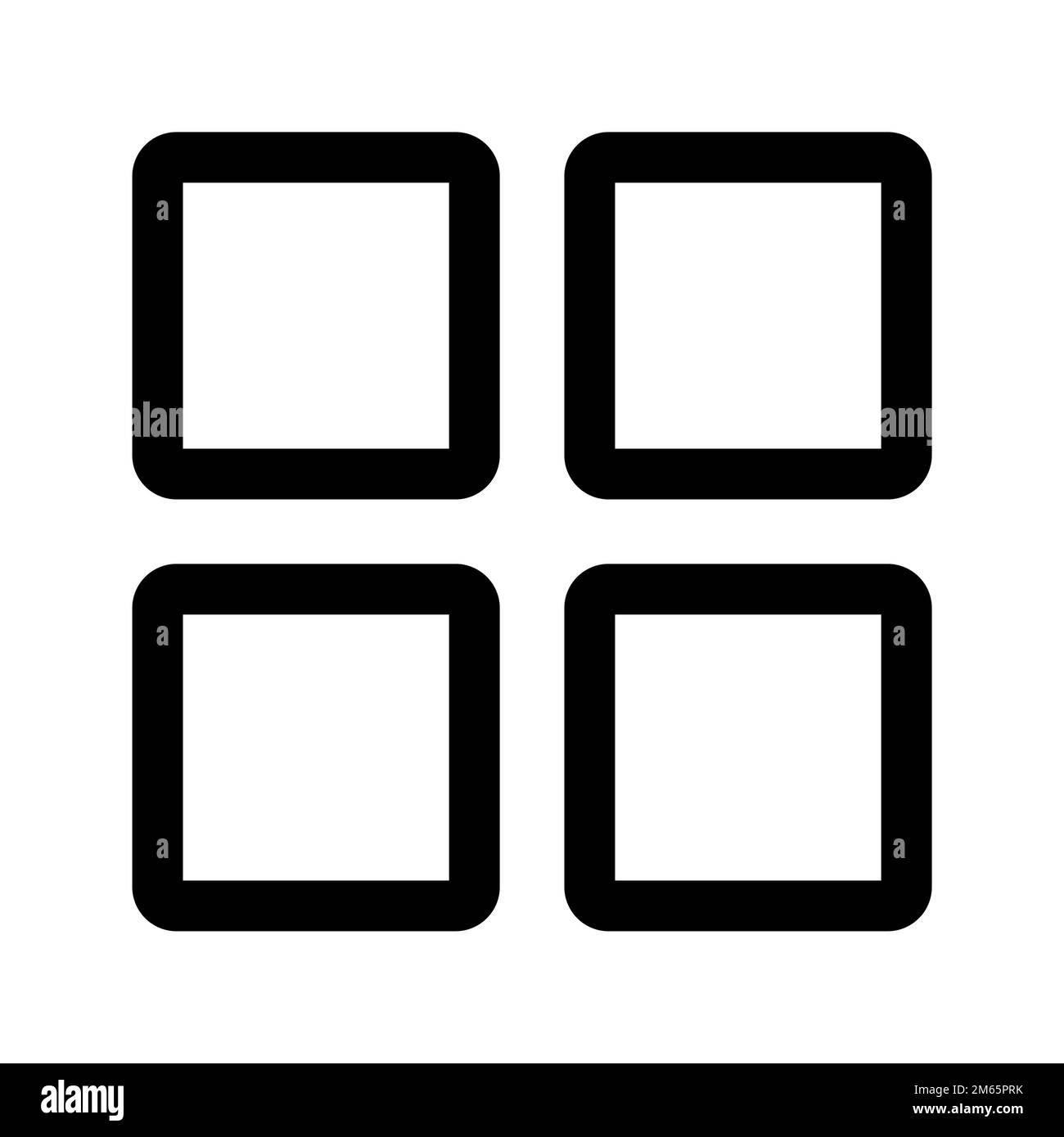 Grid icon line isolated on white background. Black flat thin icon on ...