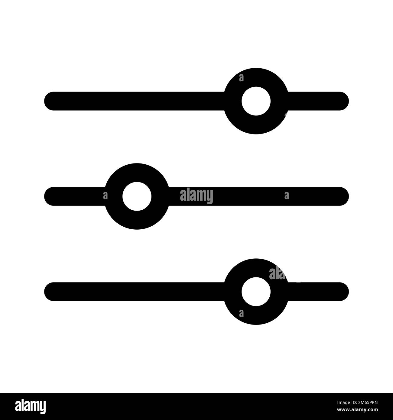 Options icon line isolated on white background. Black flat thin icon on ...