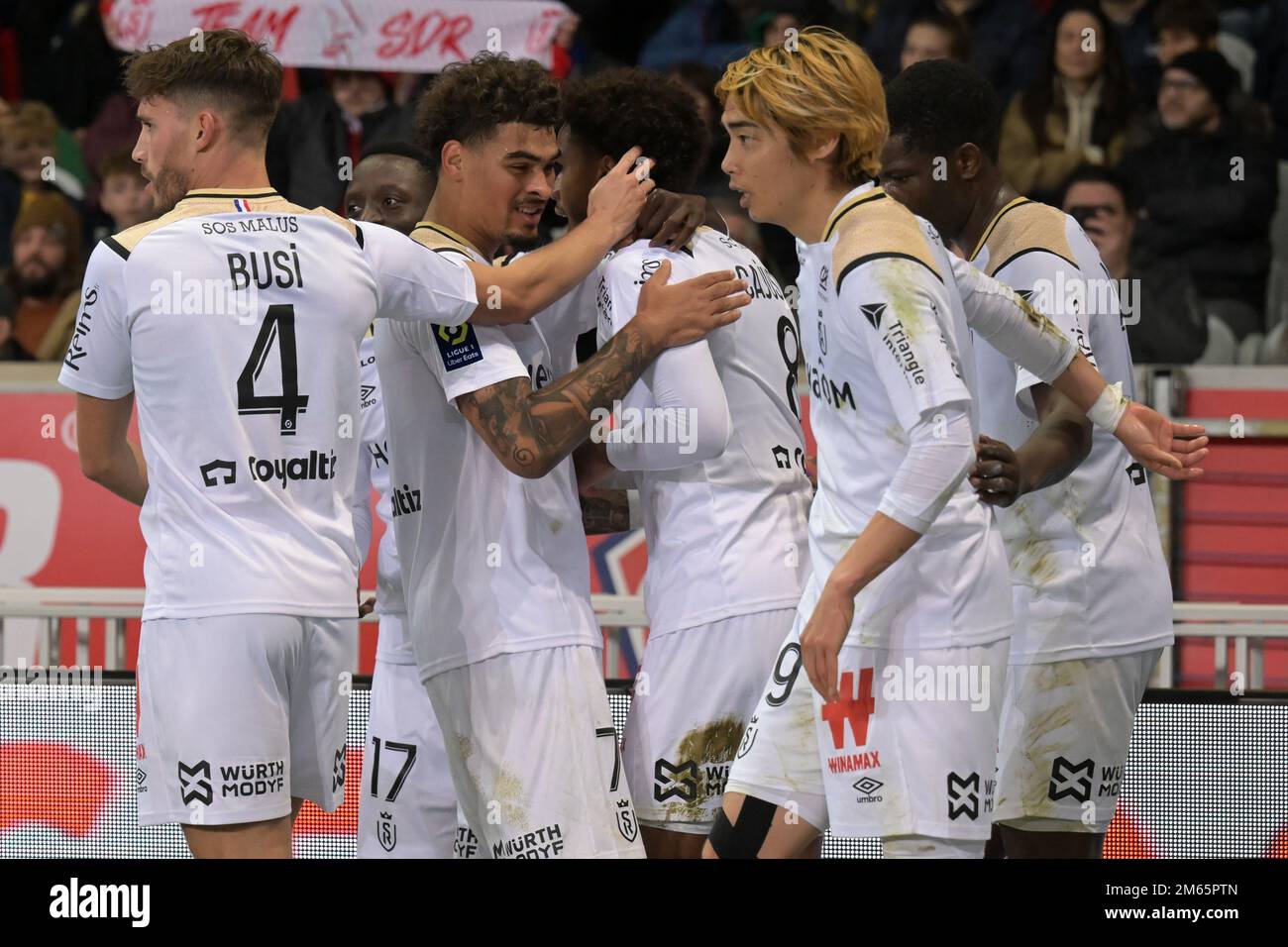 LILLE - Stade de Reims celebrates the goal of Jens Cajuste of Stade ...