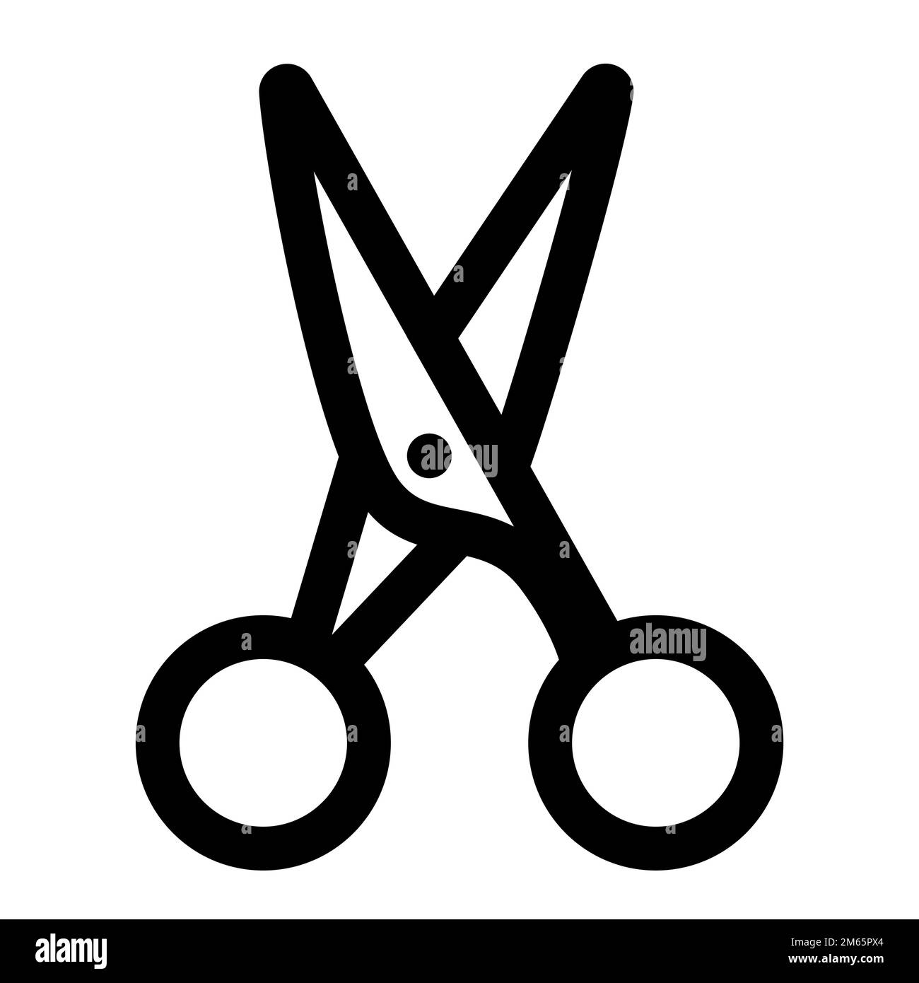 Cut icon line isolated on white background. Black flat thin icon on ...