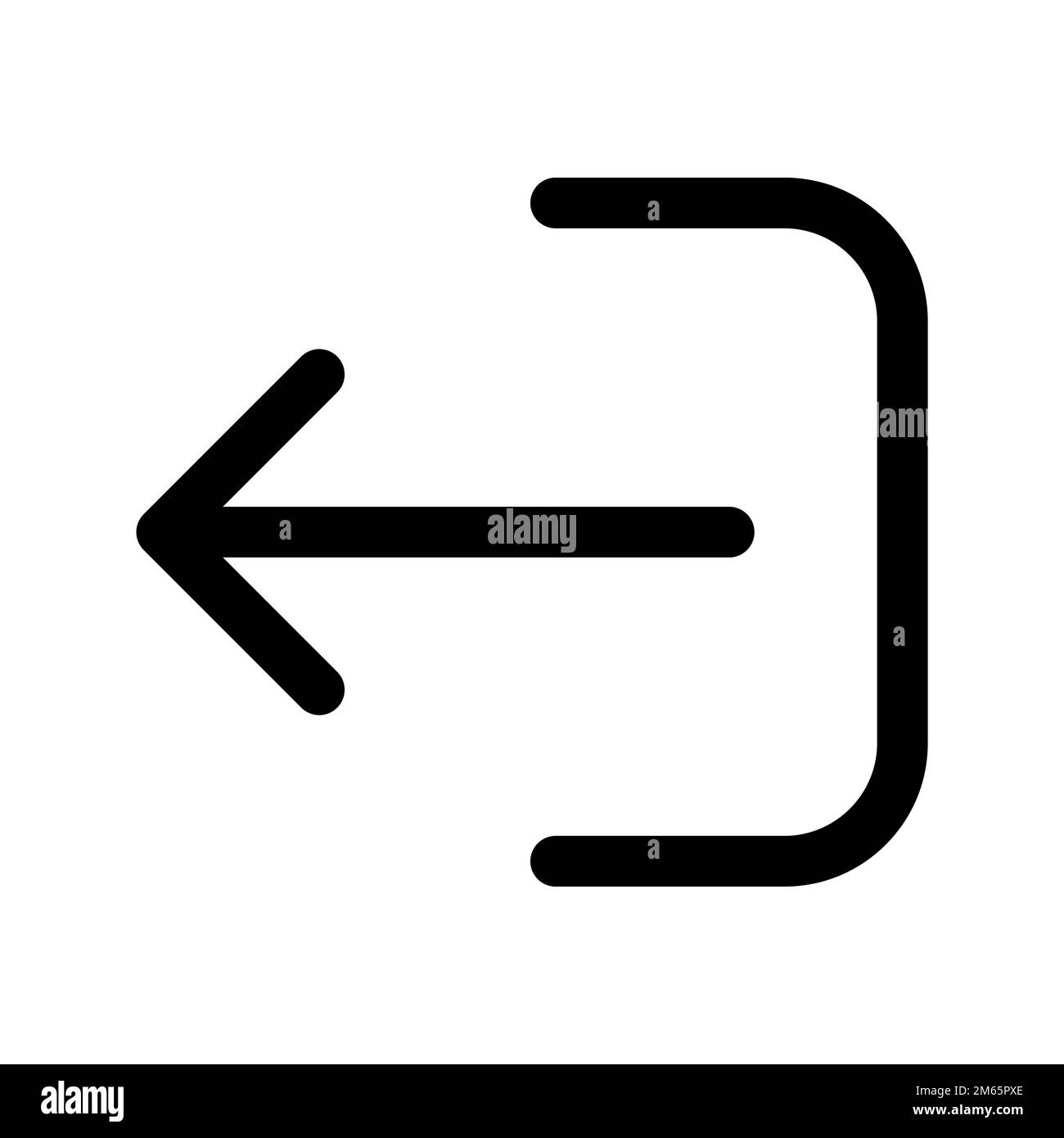 Log out icon line isolated on white background. Black flat thin icon on ...