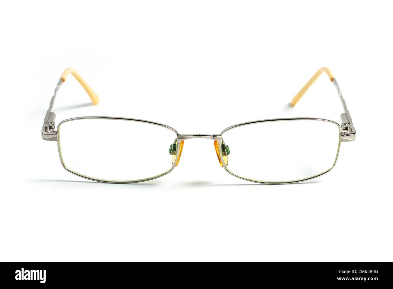 Silver Eye Glasses Isolated on White Stock Photo - Alamy