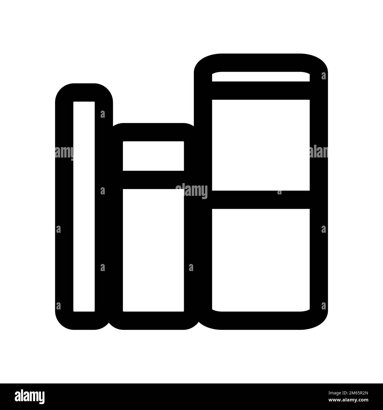 Library icon line isolated on white background. Black flat thin icon on ...