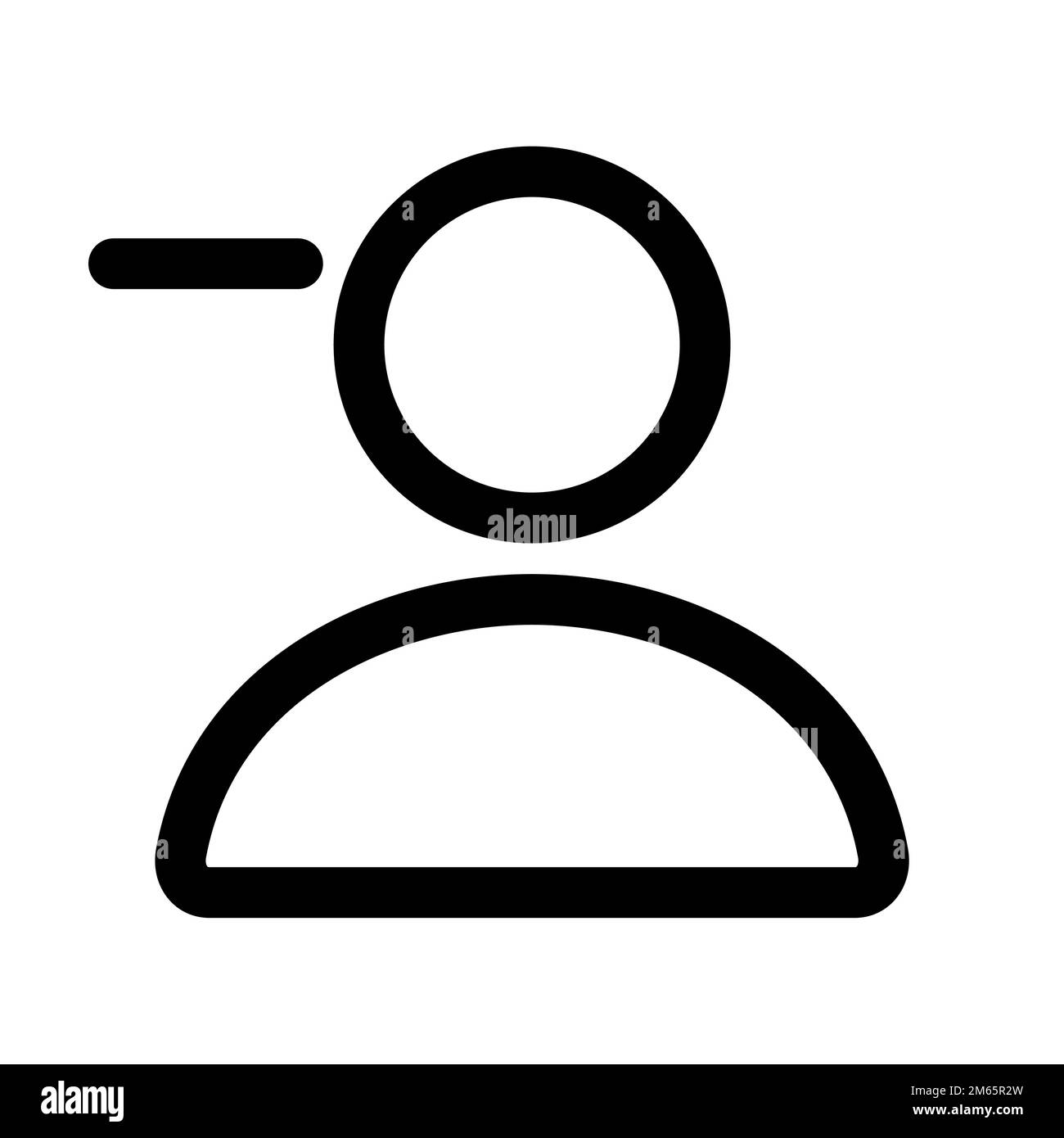 Person remove icon line isolated on white background. Black flat thin icon on modern outline ...