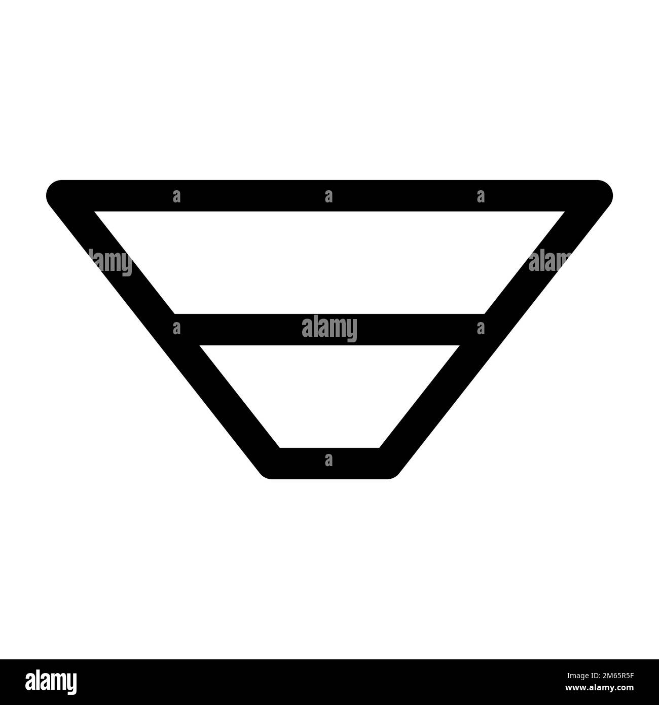 Filter icon line isolated on white background. Black flat thin icon on ...