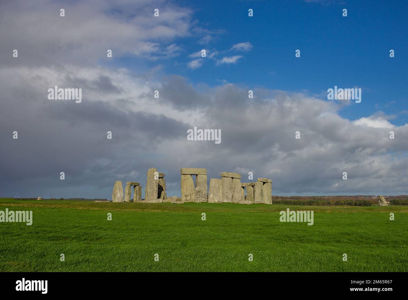 Stonehenge, an ancient prehistoric stone monument near Salisbury ...