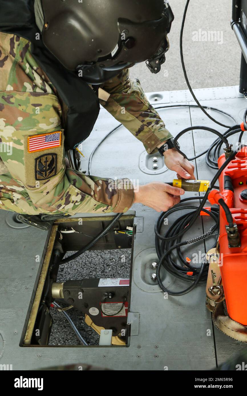 Sgt. 1st Class Kyle Moyer, the flight’s crew chief and an instructor at ...
