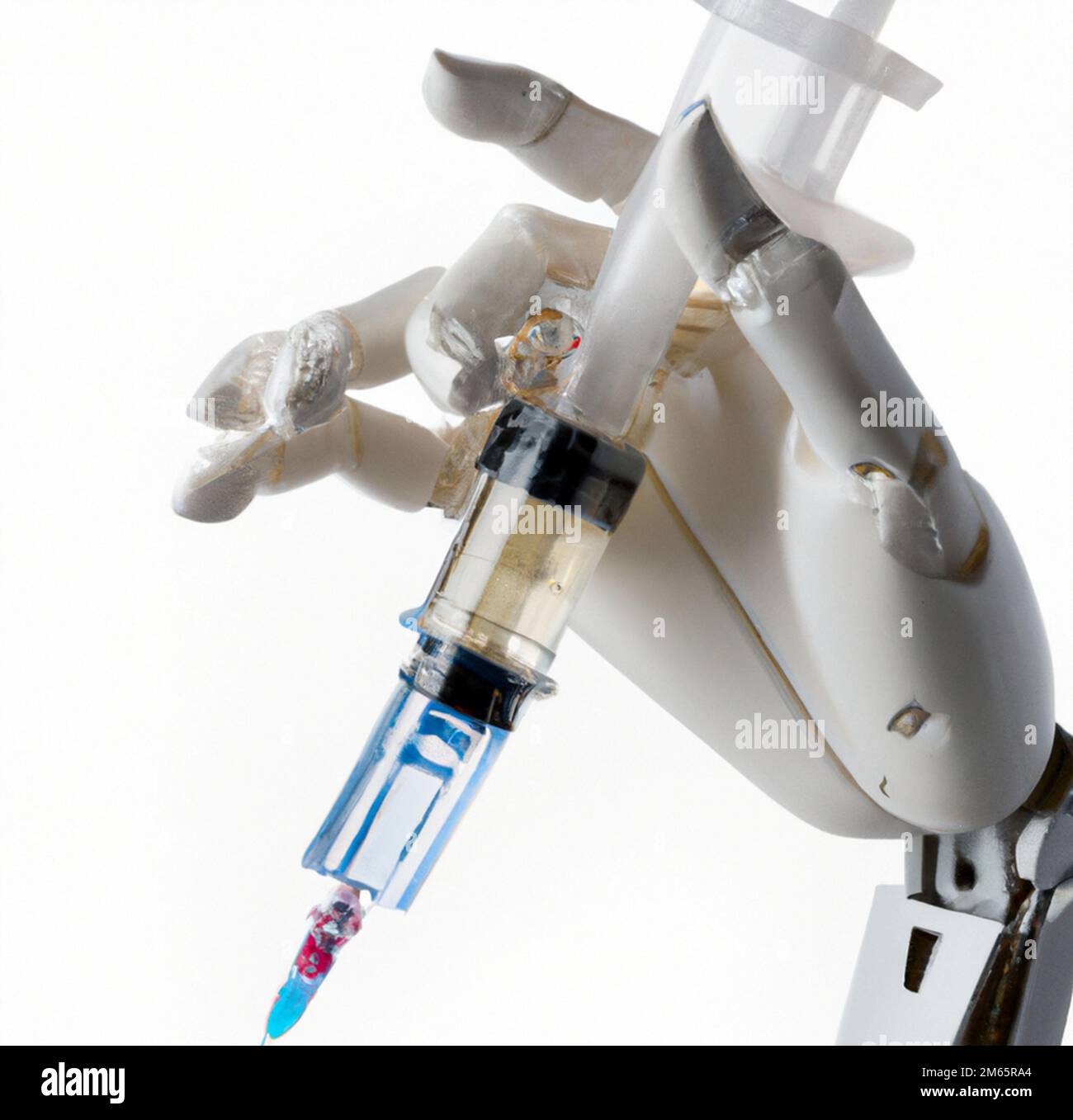 robot hand holding a syringe Stock Photo - Alamy