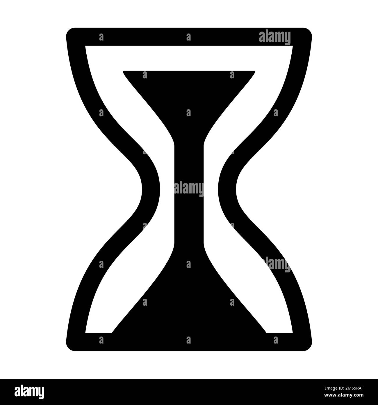 Hourglass icon line isolated on white background. Black flat thin icon ...