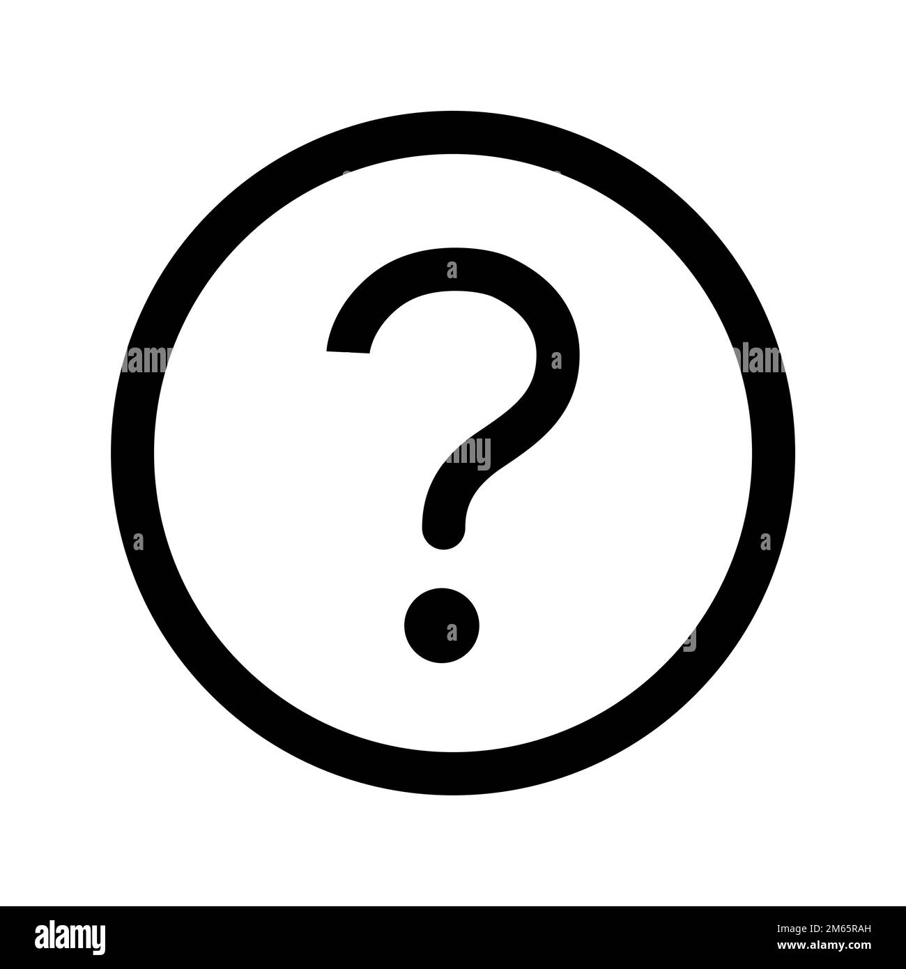 Help circle icon line isolated on white background. Black flat thin ...