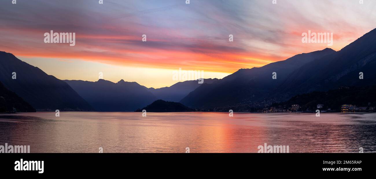 Beautiful sunset view lake como hi-res stock photography and images - Alamy