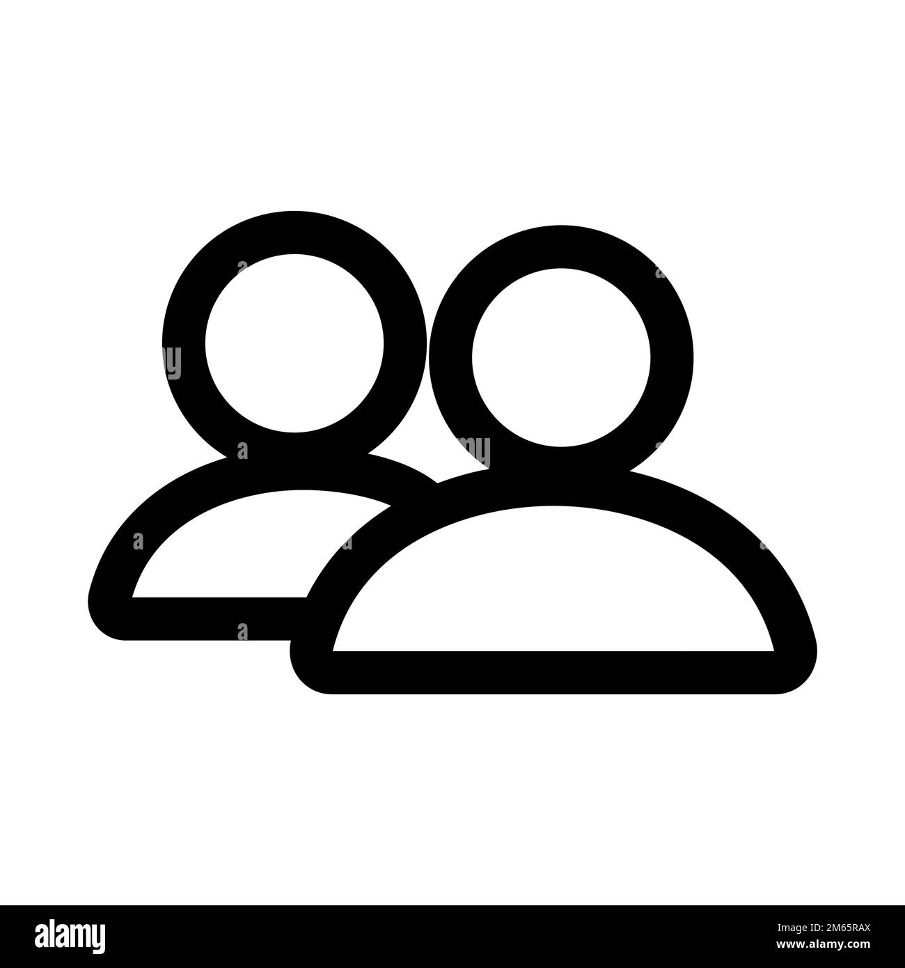 People icon line isolated on white background. Black flat thin icon on ...