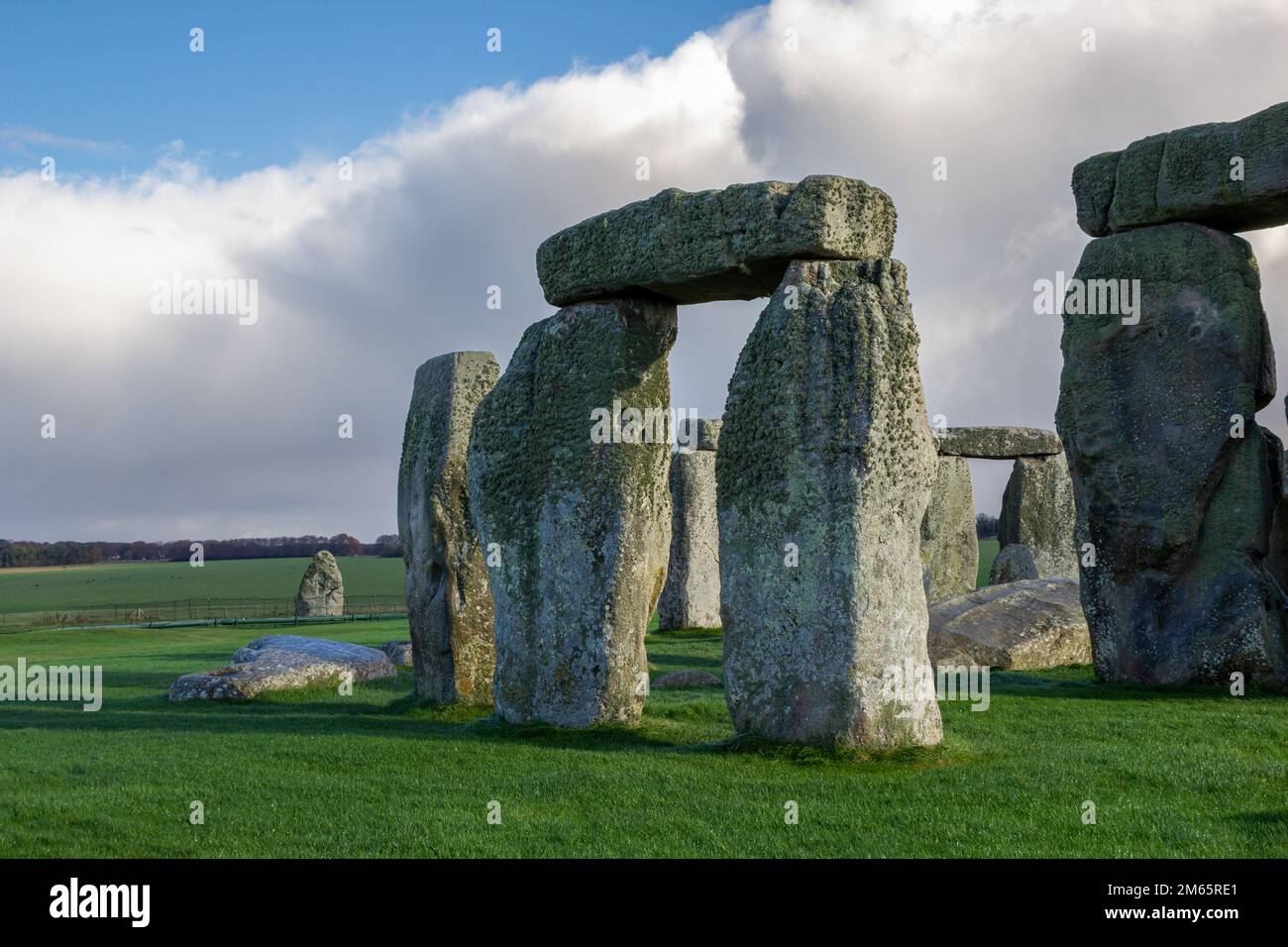 Stonehenge, an ancient prehistoric stone monument near Salisbury ...