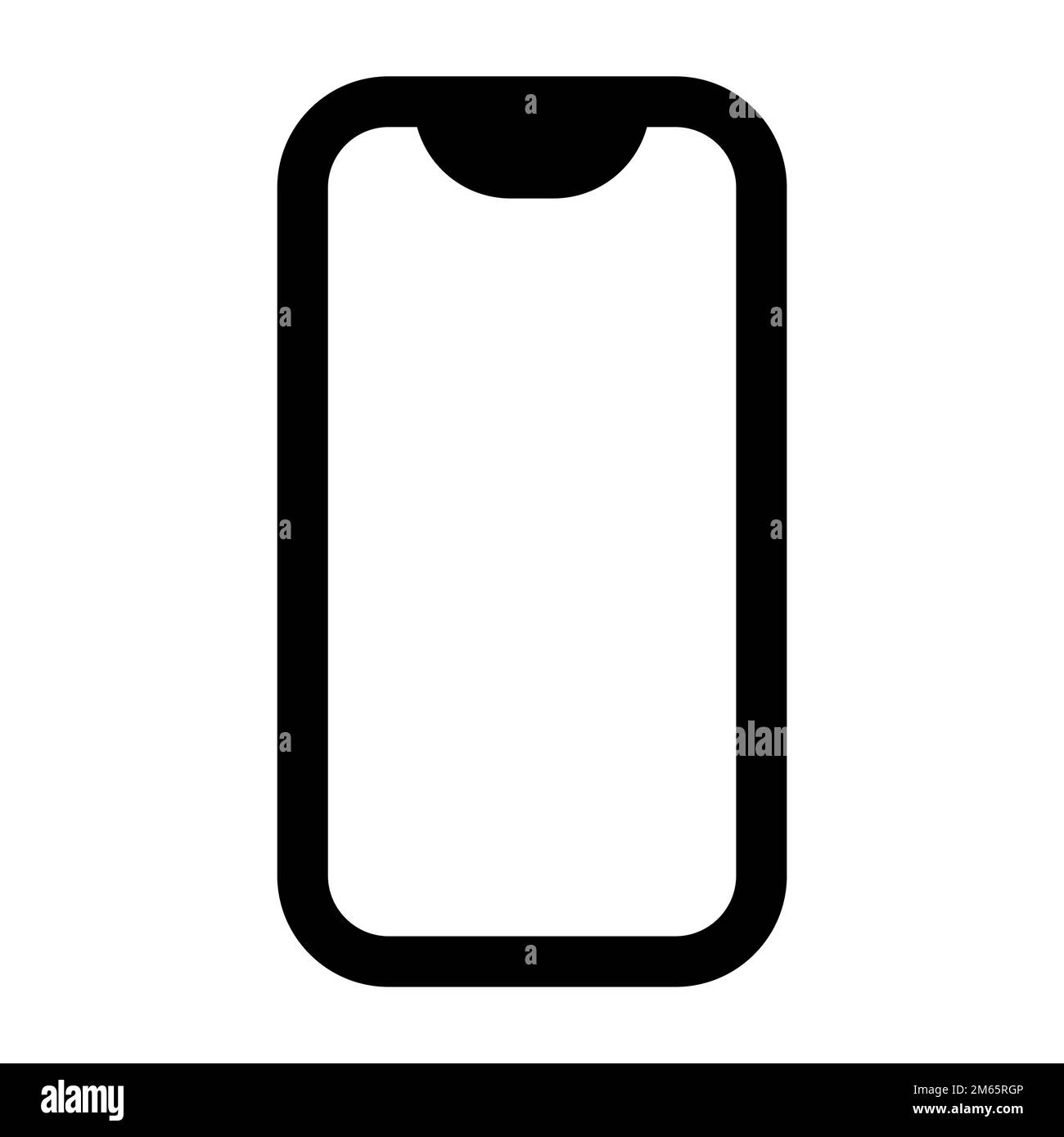 Phone portrait icon line isolated on white background. Black flat thin ...