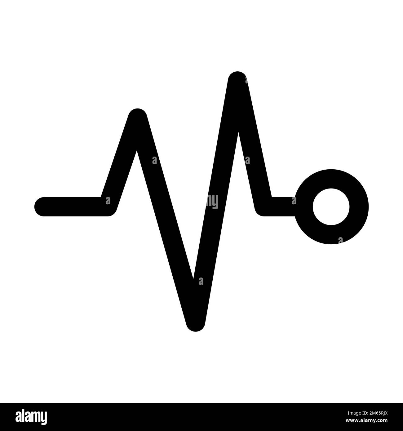 Pulse icon line isolated on white background. Black flat thin icon on ...
