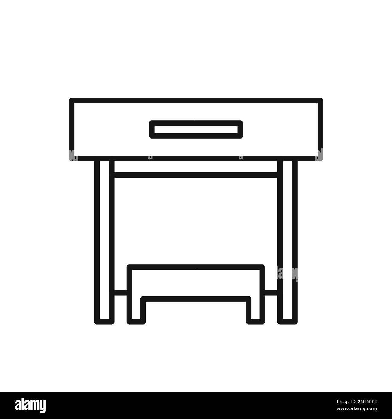 Bus stop line icon isolated on white background. Black flat thin icon ...