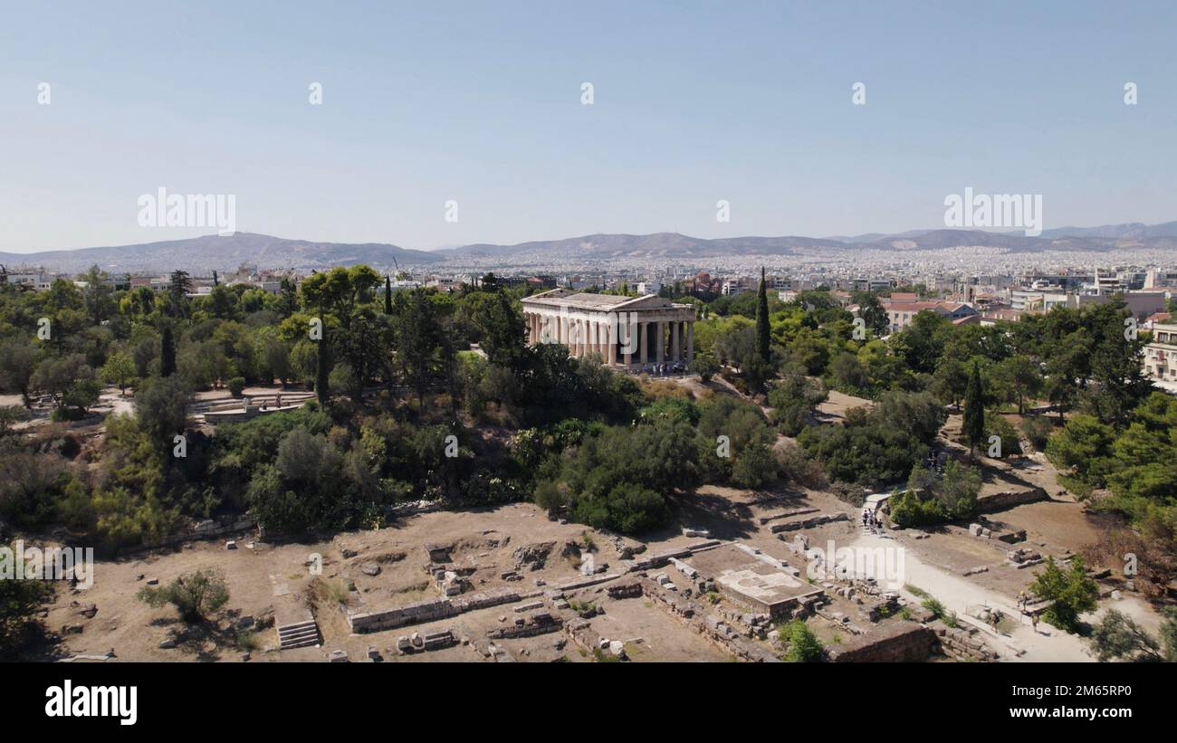 An aerial view of the Ancient Agora of Athens, Greece Stock Photo - Alamy