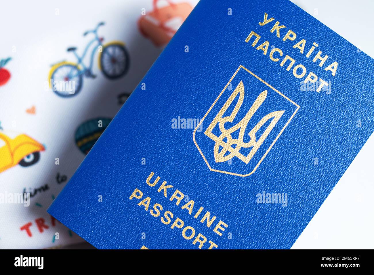 New ukrainian blue biometric passport with identification chip on ...