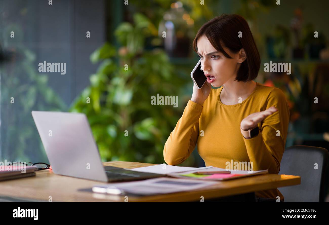 Angry woman restaurant on table hi-res stock photography and images - Alamy