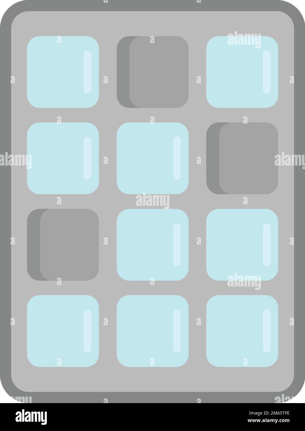 Cooler ice cube tray icon flat vector. Mold container. Water kitchen ...