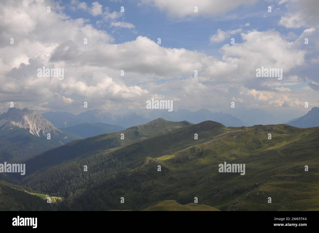 A beautiful landscape of big mountains of the Alps in Italy under the ...