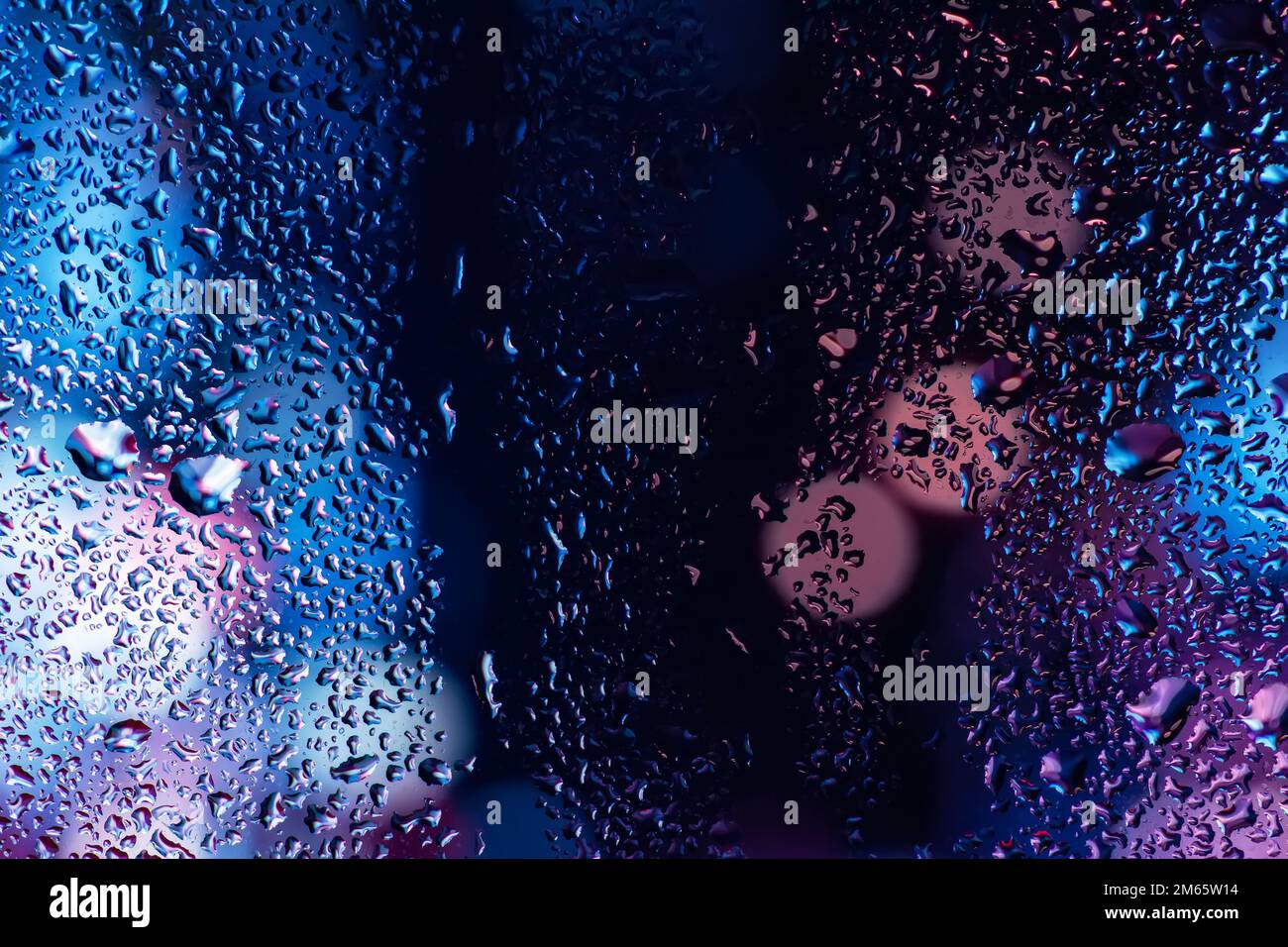 Condensation on the clear glass window. Water drops. Rain. Abstract ...