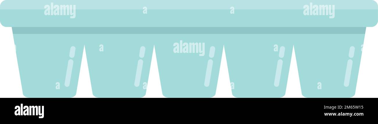 Plastic ice cube tray icon flat vector. Water container. Form maker ...