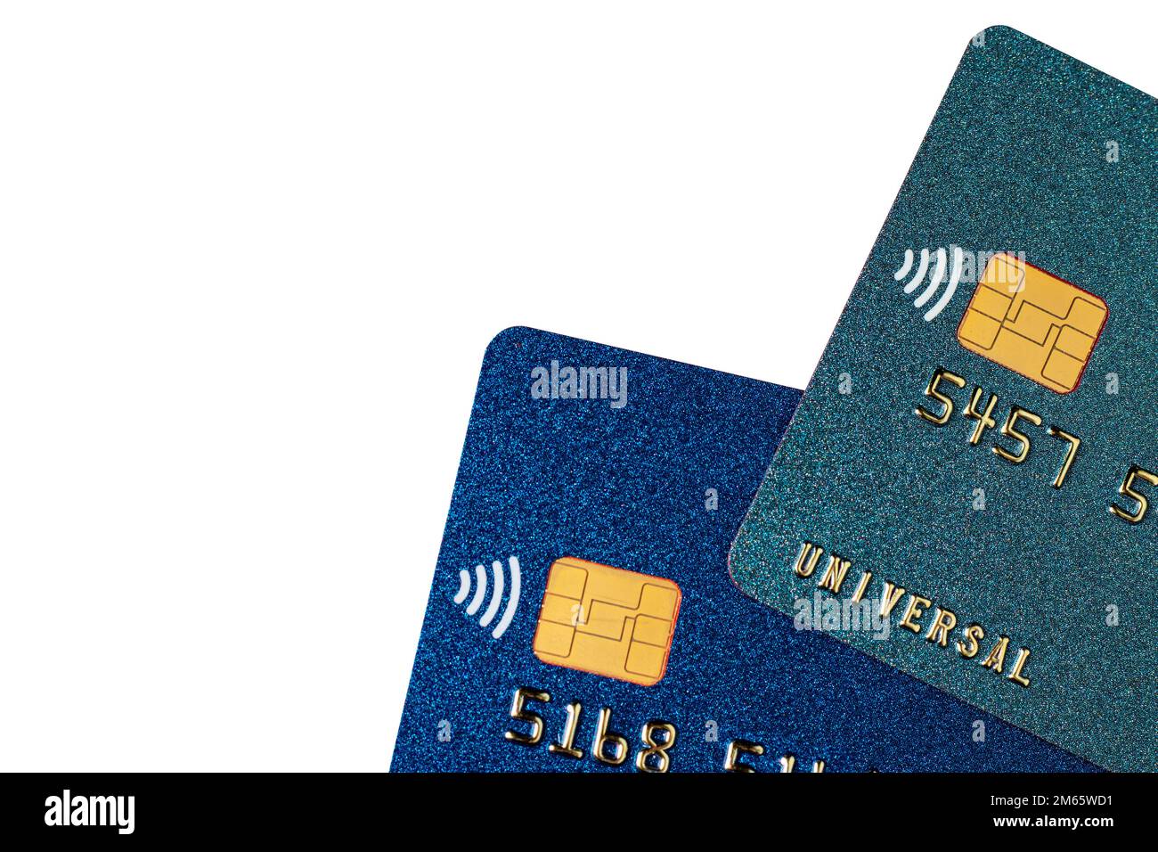 Two bank credit card isolated on white background Stock Photo - Alamy