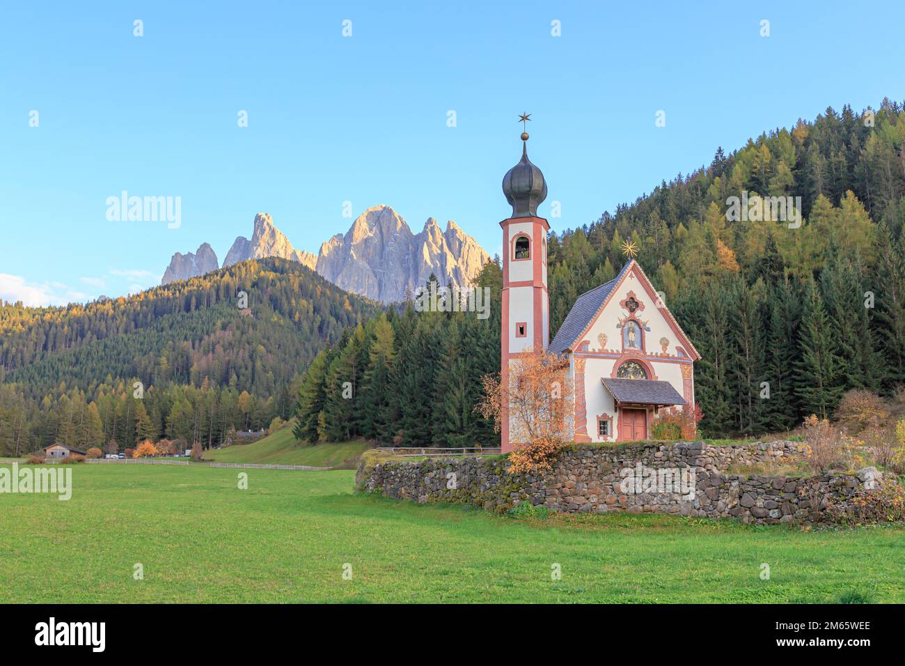Church San Giovanni in Ranui in the Val di Funes Stock Photo - Alamy