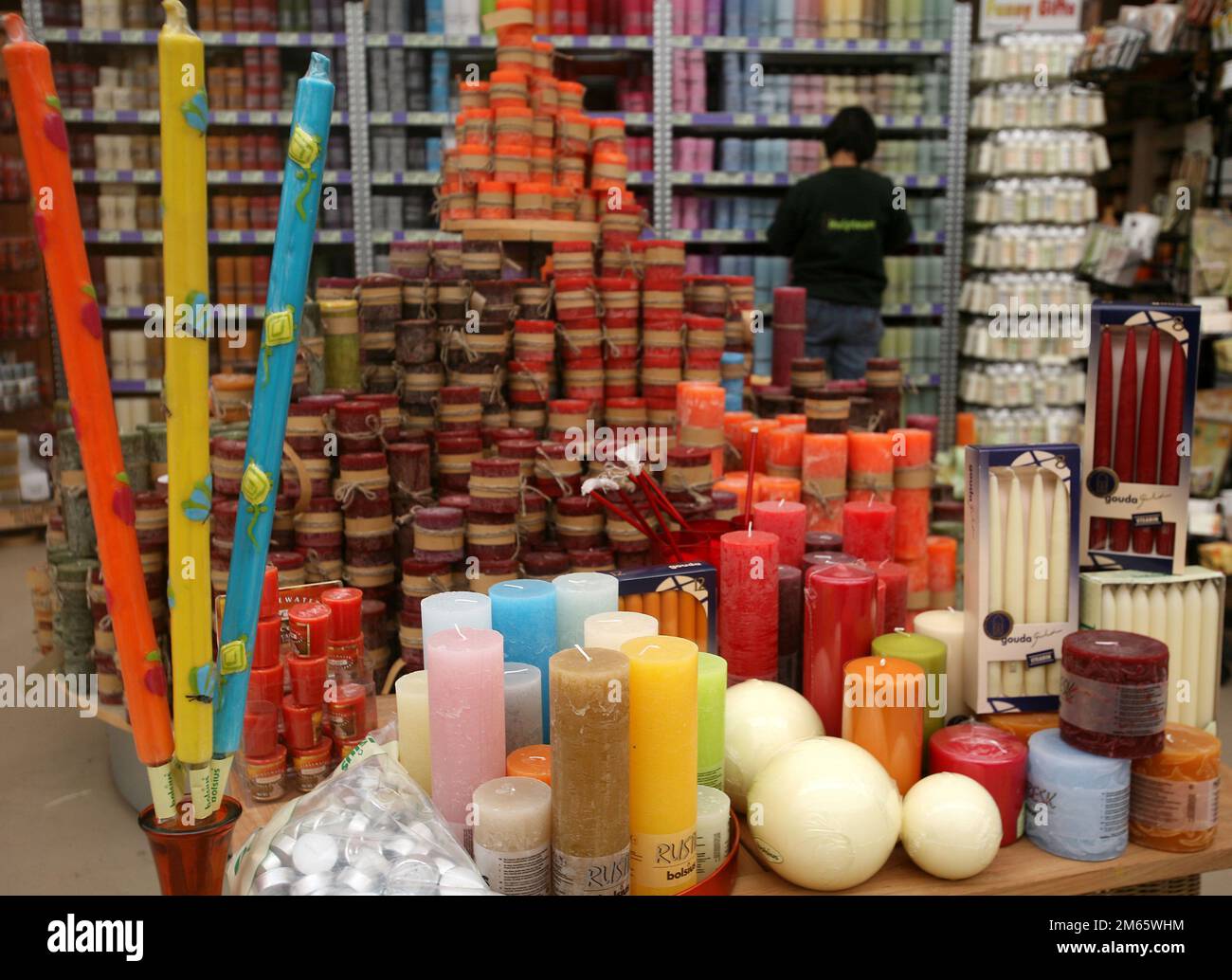 Netherlands, in a department store candles are sold Stock Photo - Alamy