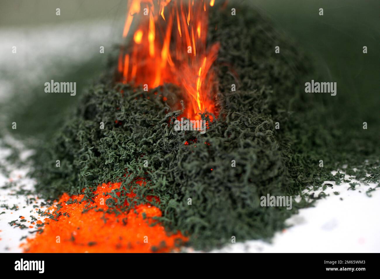 Ammonium dichromate is sometimes known as Vesuvian Fire, because of its ...