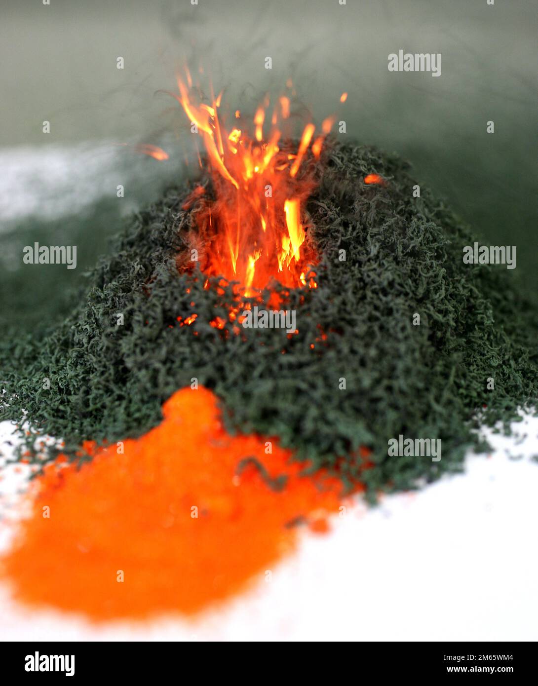 Ammonium dichromate is sometimes known as Vesuvian Fire, because of its ...