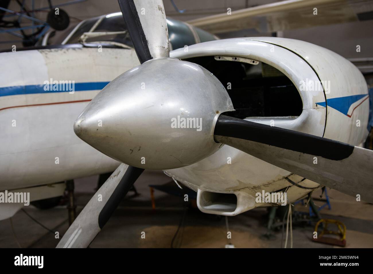 Gothenburg, Sweden - september 24 2022: Engine of a Beech Twin Bonanza ...