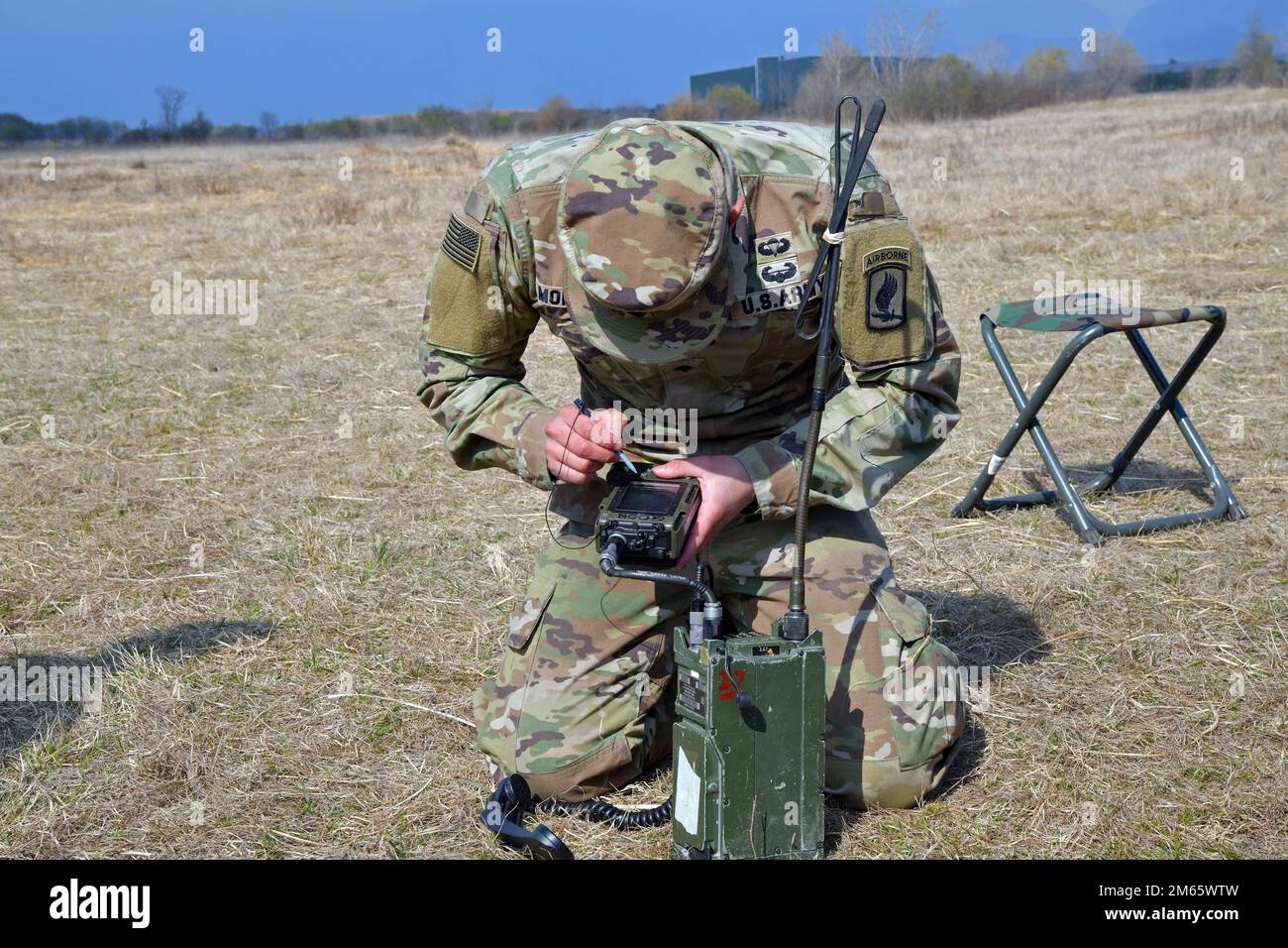 A U.S. Army Paratrooper assigned Charlie company, 54th Brigade Engineer ...