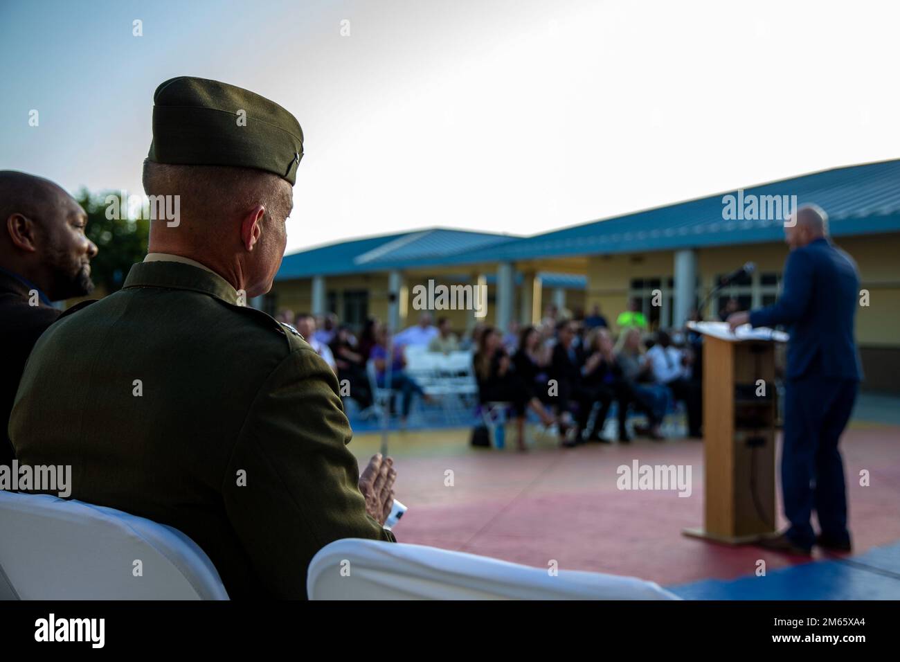 U.S. Marine Col. Daniel Whitley, left, the commanding officer of ...
