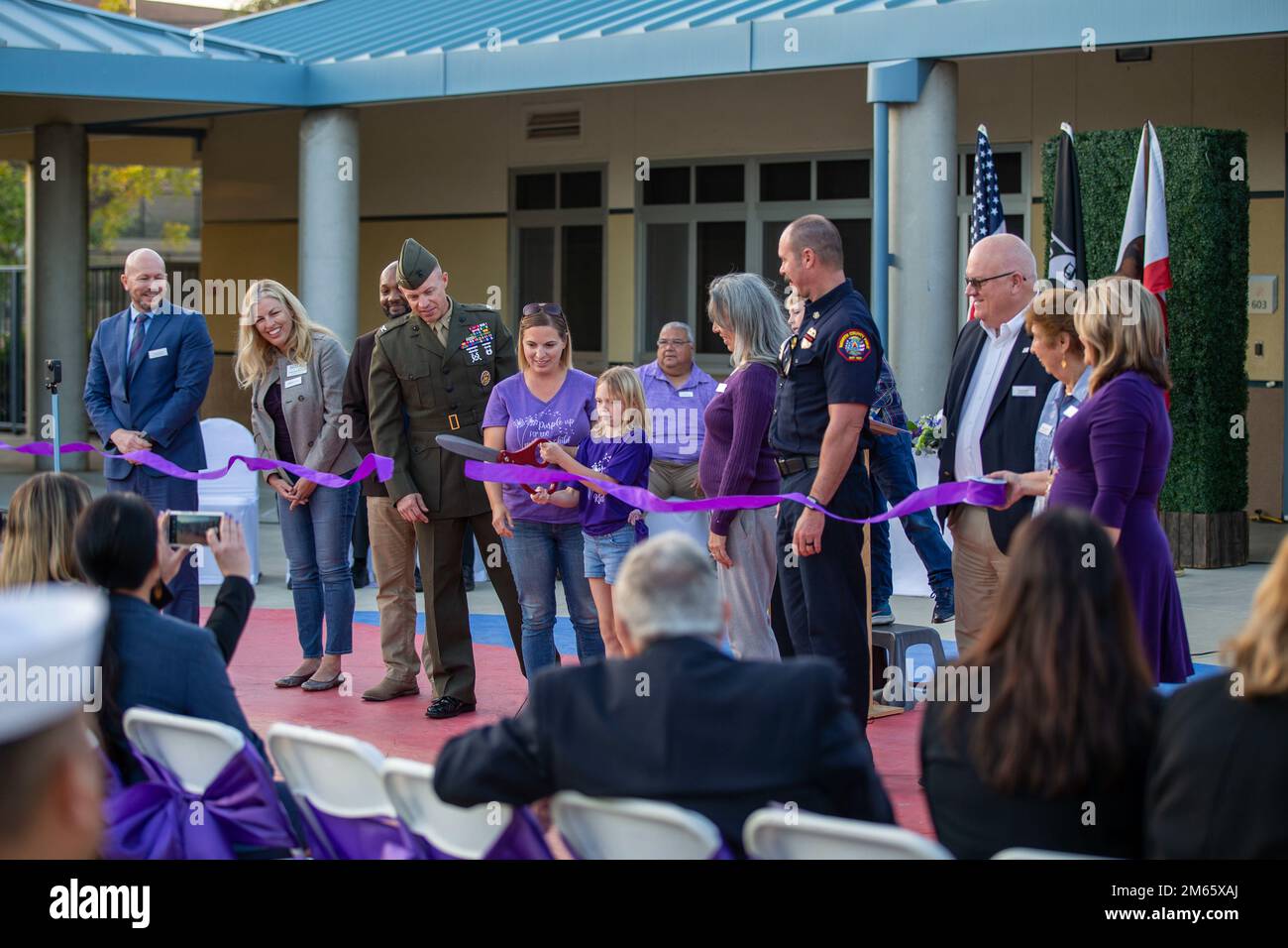 U.S. Marine Col. Daniel Whitley, center, the commanding officer of ...