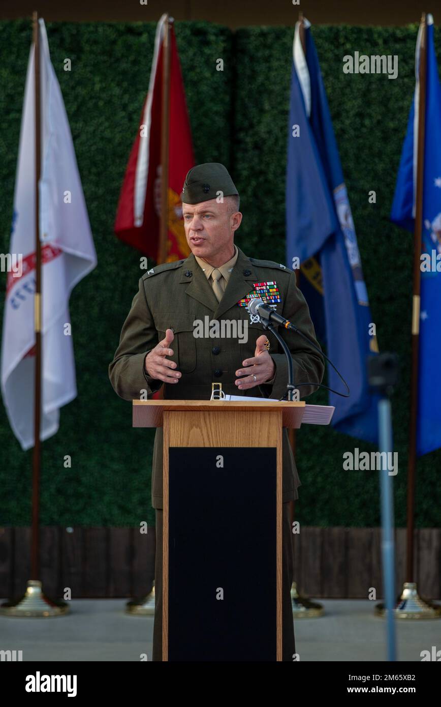 U.S. Marine Col. Daniel Whitley, the commanding officer of Headquarters ...