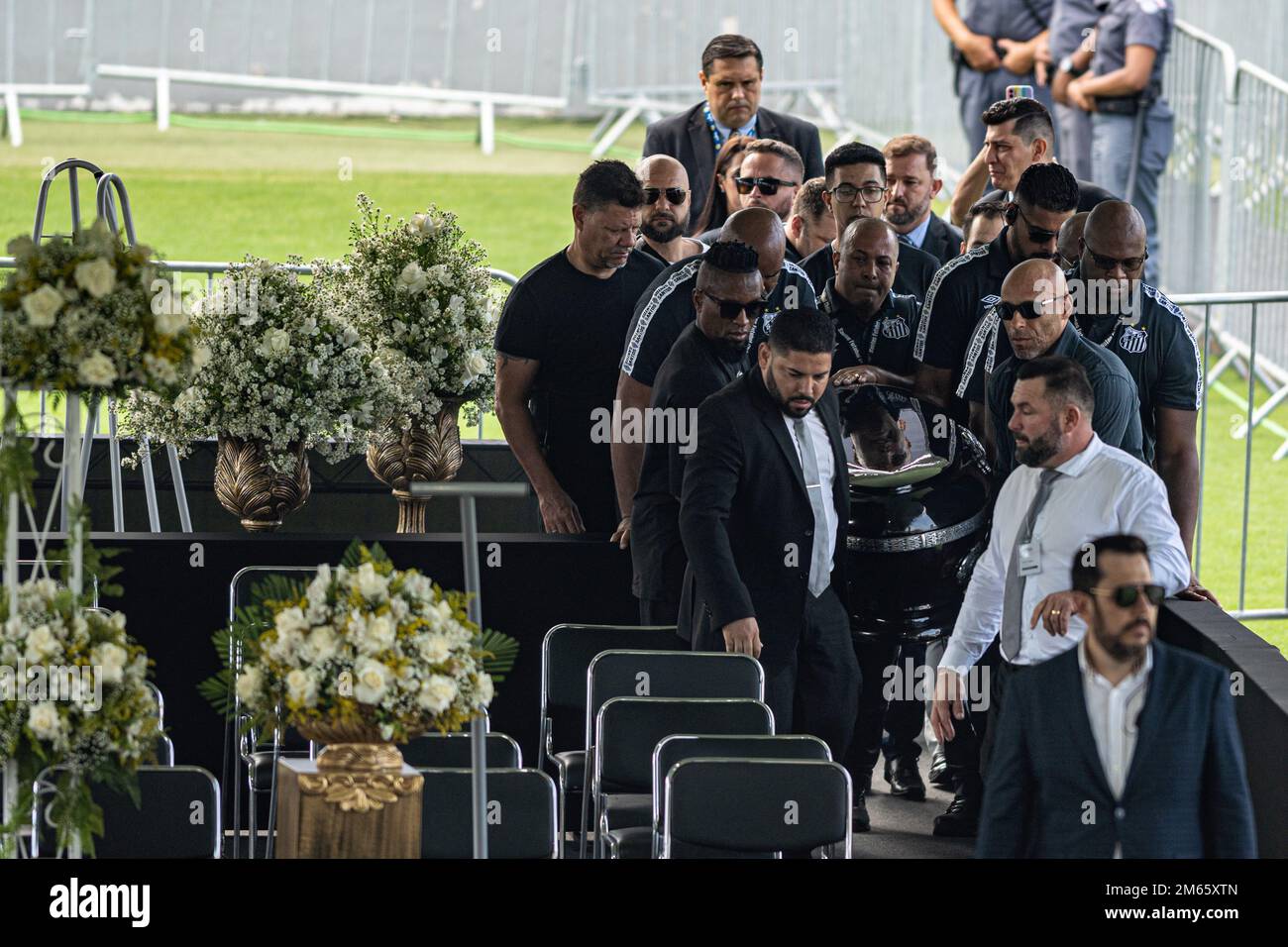 Santos, Brazil. 02nd Jan, 2023. funeral of former player Edson Arantes ...