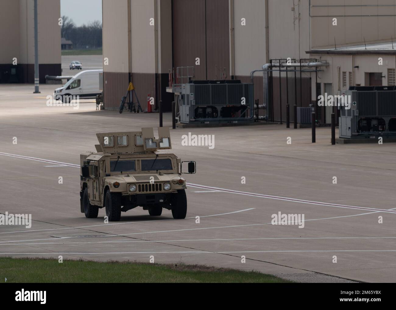 A humvee with the 509th Security Forces Squadron patrols the flight ...