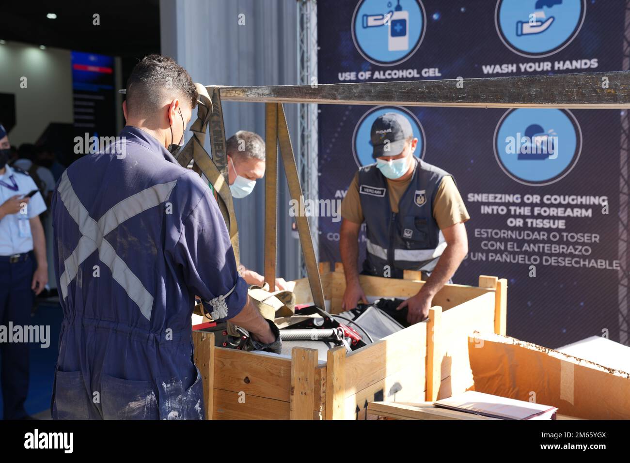 Chilean Air Force members assist in removing the Falcon Telescope from ...