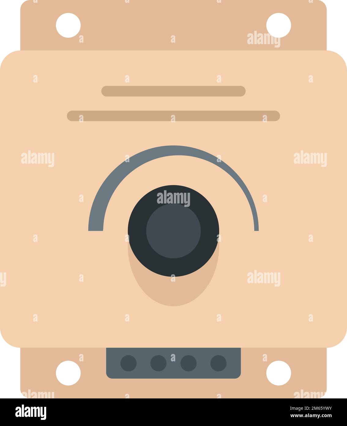 Voltage box icon flat vector. Electric regulator. Power stabilizer ...