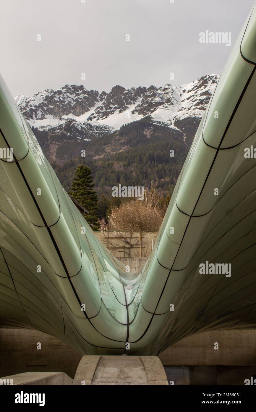 View of Nordkette mountain range from the Hungerburg station, funicular ...