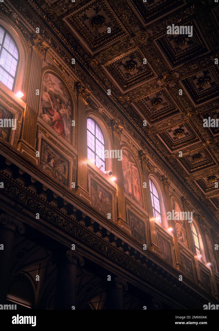 church of santa Maria Maggiore, Rome, Italy. baroque cathedral of Saint ...
