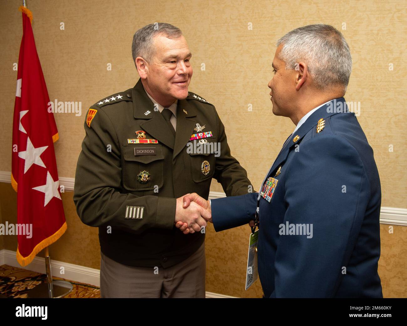 U.S. Army Gen. James Dickinson, U.S. Space Command commander (left ...